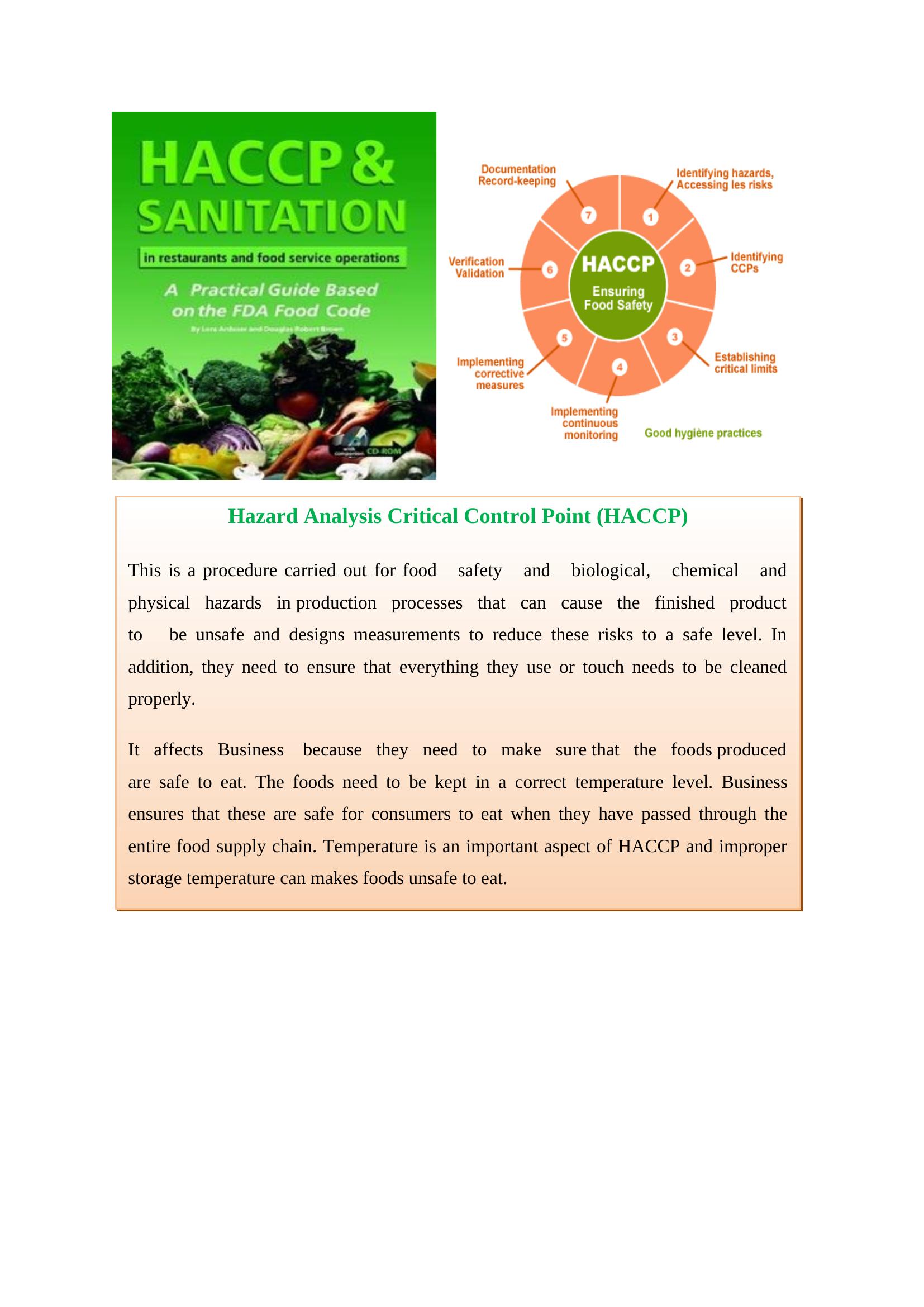 Hazard Analysis Critical Control Point - Poster
